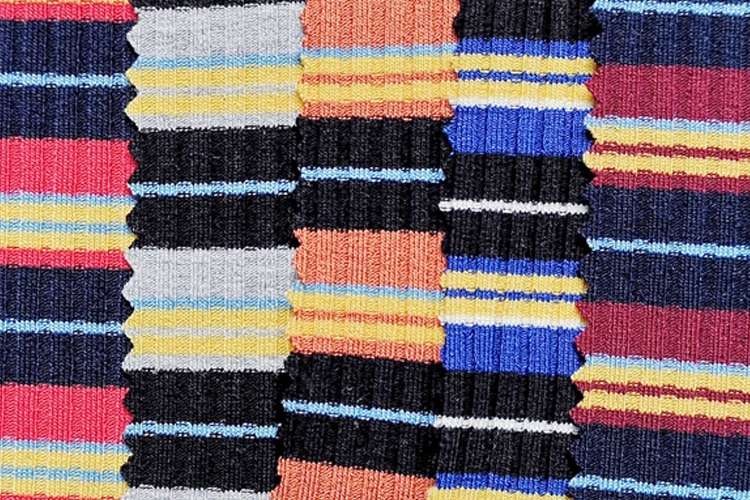 Custom Yarn Dyed Soft Stripe Knitted French 1x1 Rib Fabric For Sweater ...