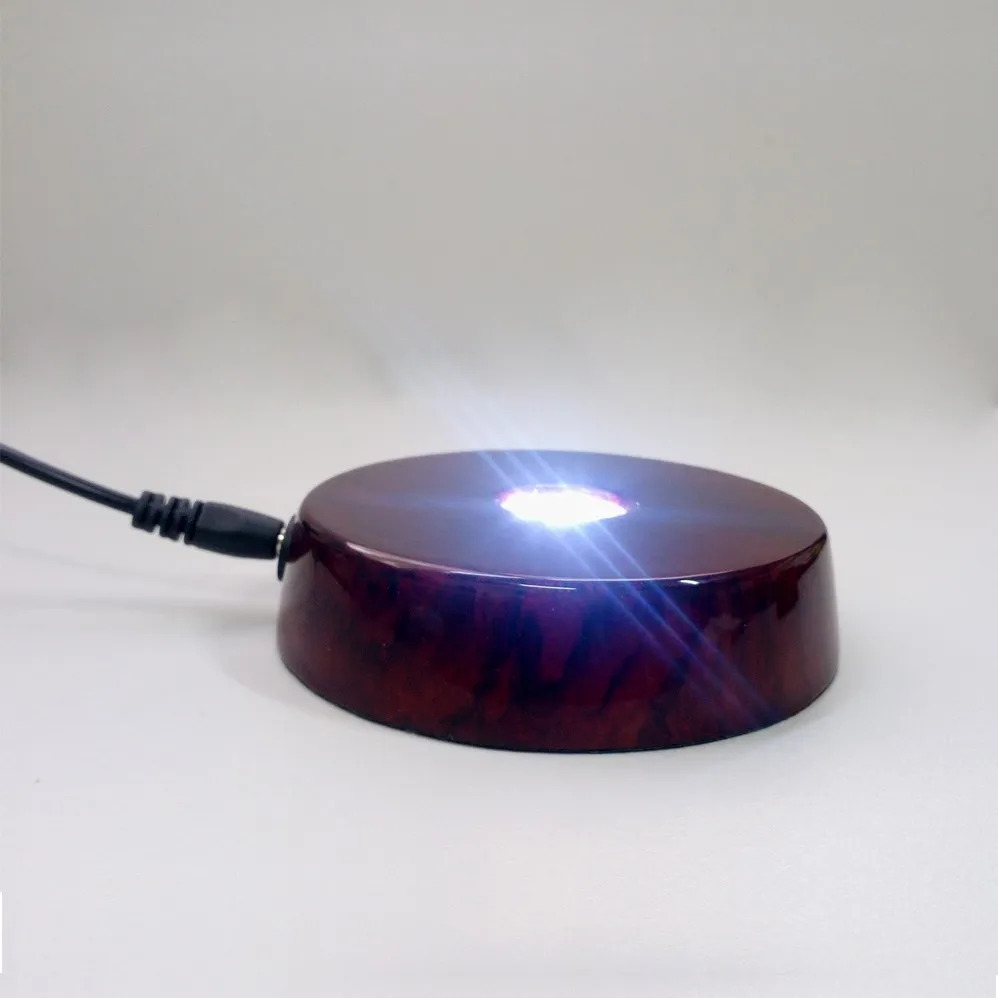 Electrical Round Cherry Lacquer Finish Decorative Wooden Led Light Base ...