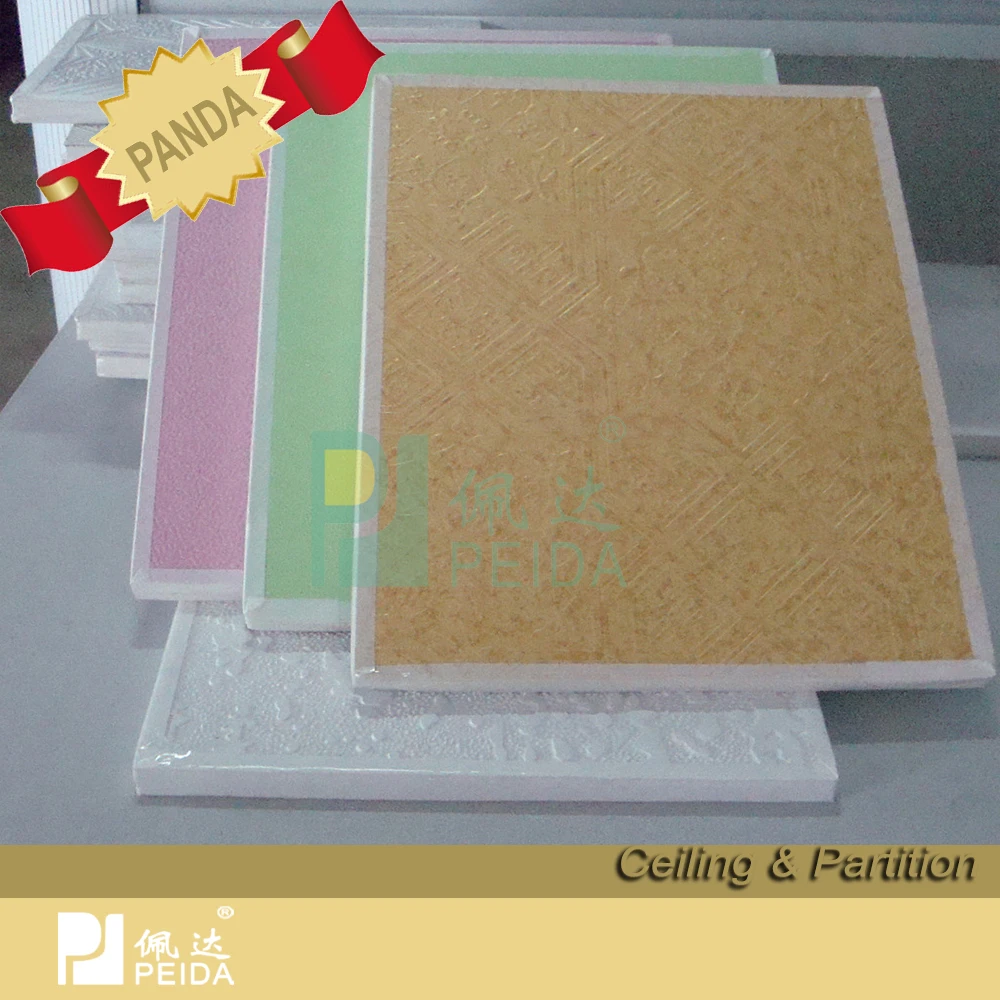 Branco Placa de Tecto Falso de Gesso Revestido De PVC Vinil Preço ...