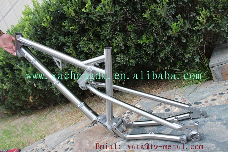 Titanium Full Suspension Bike Frame with Pinion Gear Box