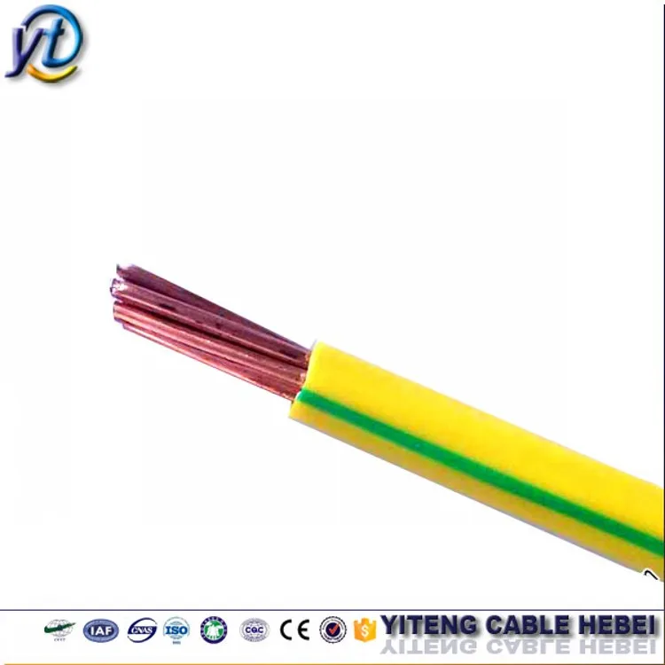 6mm 25mm 70mm Copper Earthing Cable Yellow Green Grounding Cable - Buy ...