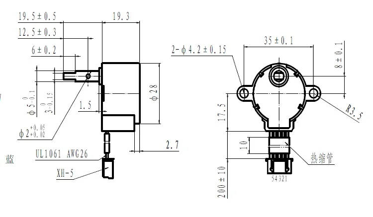 28BYJ48 Stepping Motor - 2 Phase 4 Wire 12V PM Stepper Motor with I Cut ...