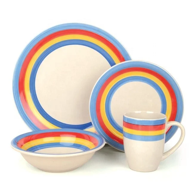 Hand Painted Ceramic Dinnerware Porcelain Stoneware Dinner Set With ...