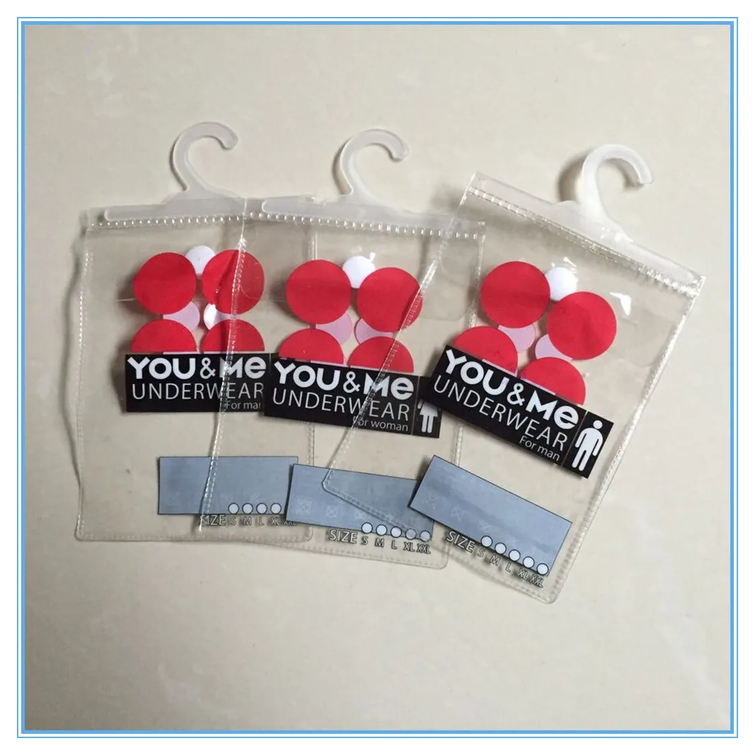 Custom Clear Rigid Snap Seal Handle Plastic Bikini Bag