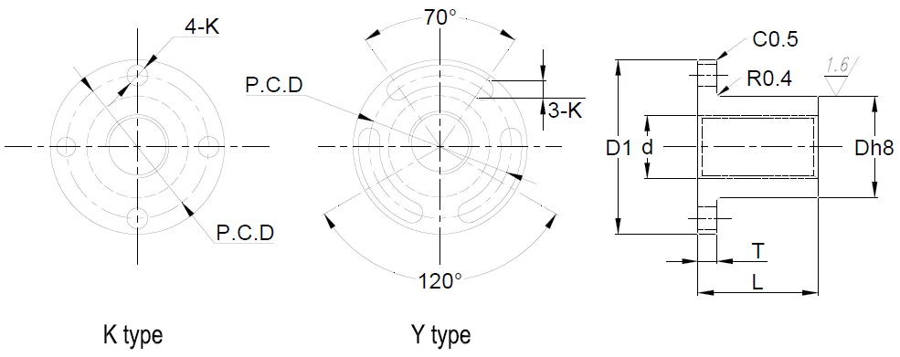 Low Friction Tr12x4 Right And Left Hand Lead Screw - Buy Screw Nut With ...