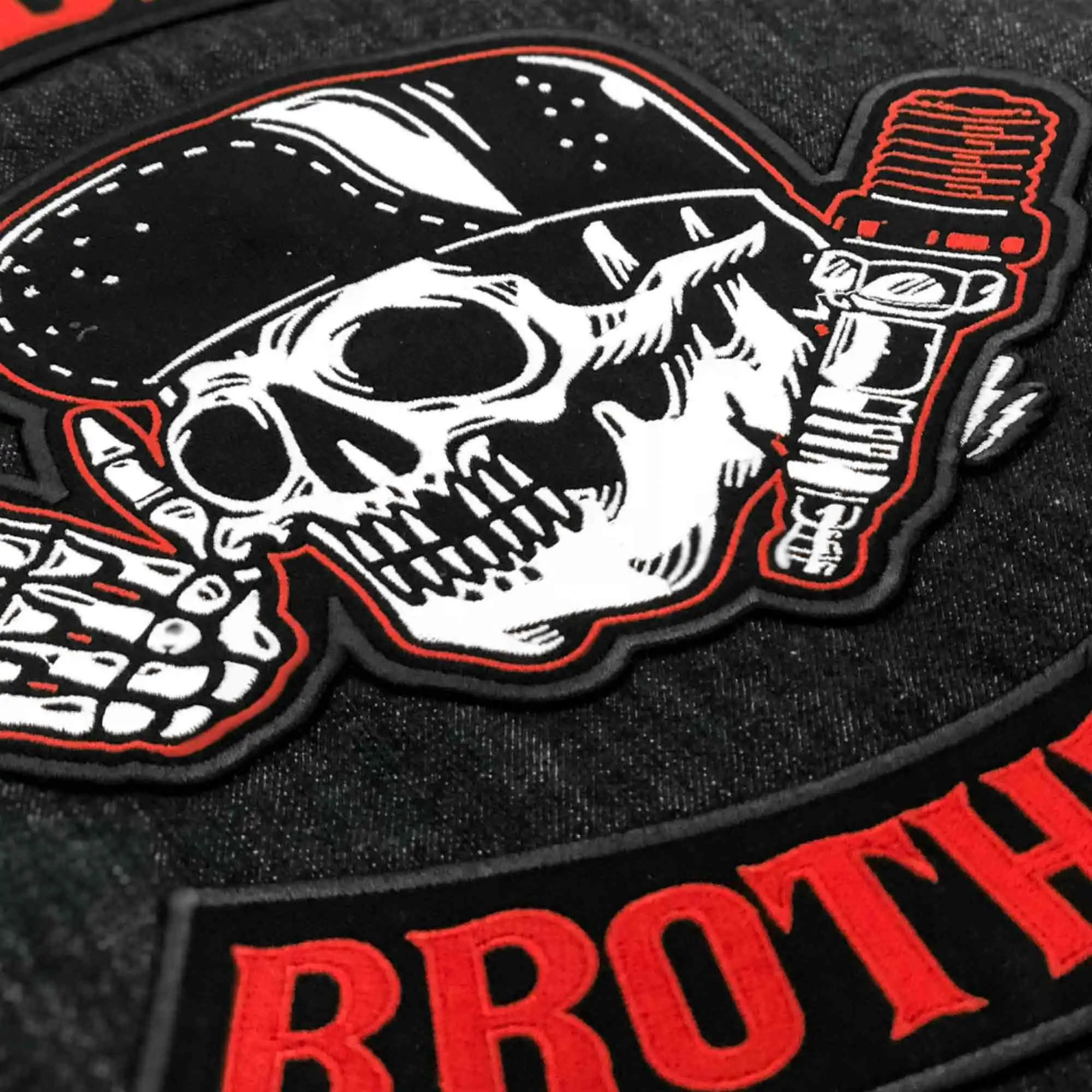 Big Large Size Embroidered Skull Biker Patches For Vest - Buy ...