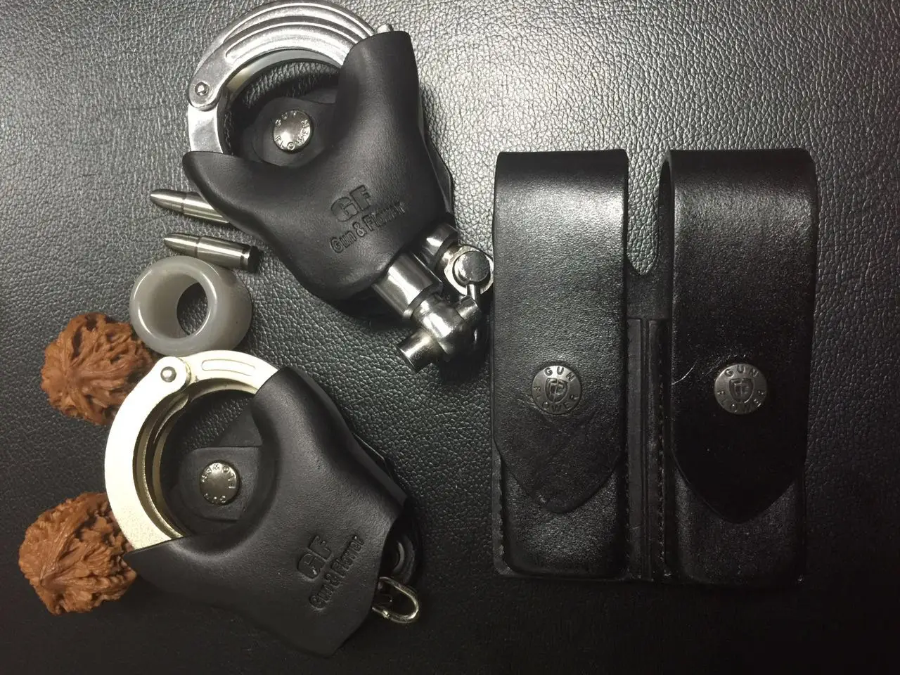 Gunflower Police Open Top Leather Handcuff Cases For Bianchi/blackhawk ...