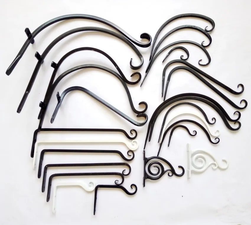 Metal Iron Wall Brackets Garden Hanging Plant Hooks Plant Hangers Bird ...