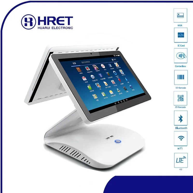 New Design Electronic Ordering System Pos Cash Register 11.6+11.6 Inch ...