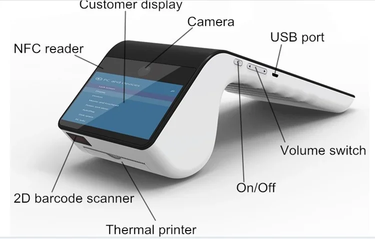 Wireless Mobile Bill Payment Card Swipe Machine Android Pos Terminal ...