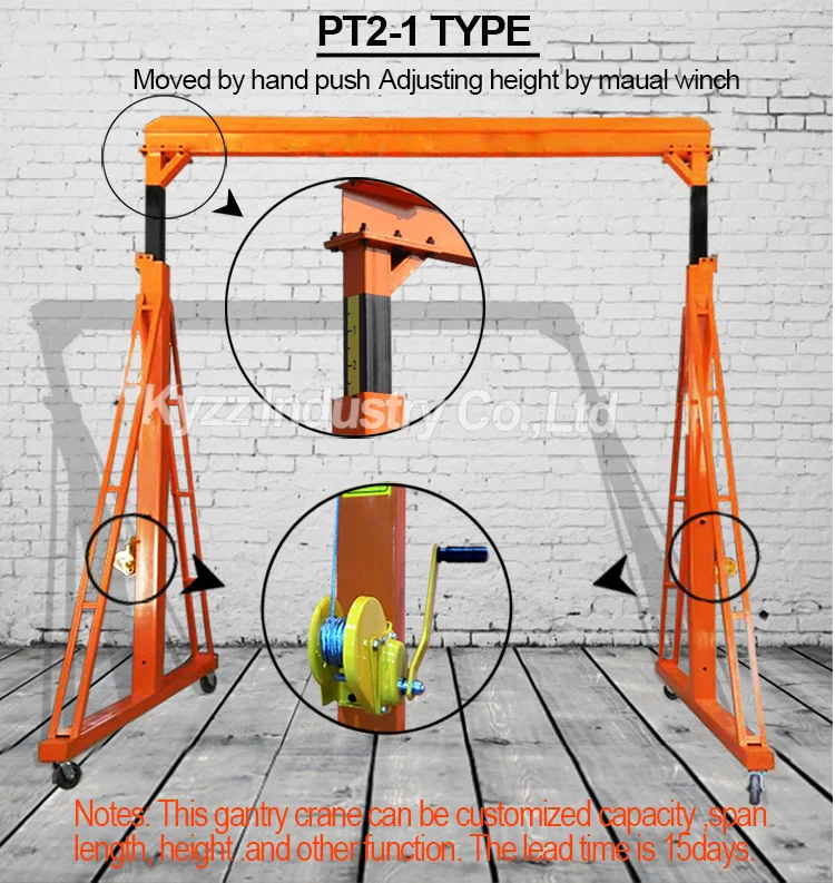 Pt2-1 0.5 Ton 1 Ton 2 Ton 3 Ton 5 Ton 10 Ton A Frame Gantry Crane In ...