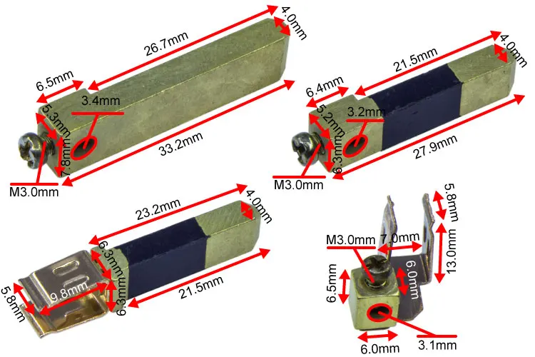 Bs Plug Pin Kit - Brass British Plug Pins, 13 Amp Rewirable