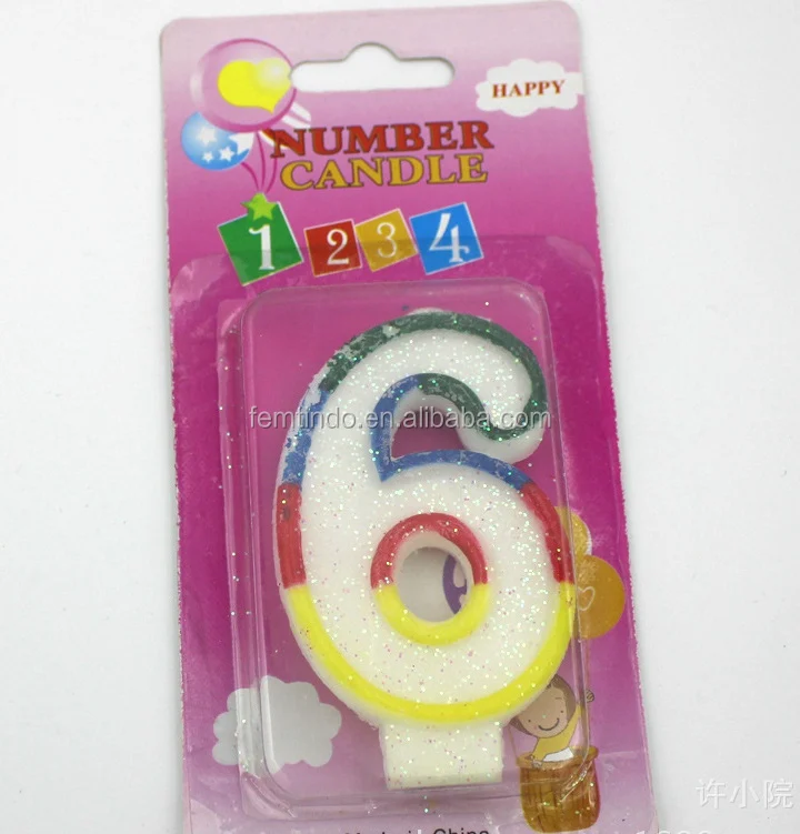 Wholesale Glitter Colorful Birthday Number Candle Middle Size Candles ...