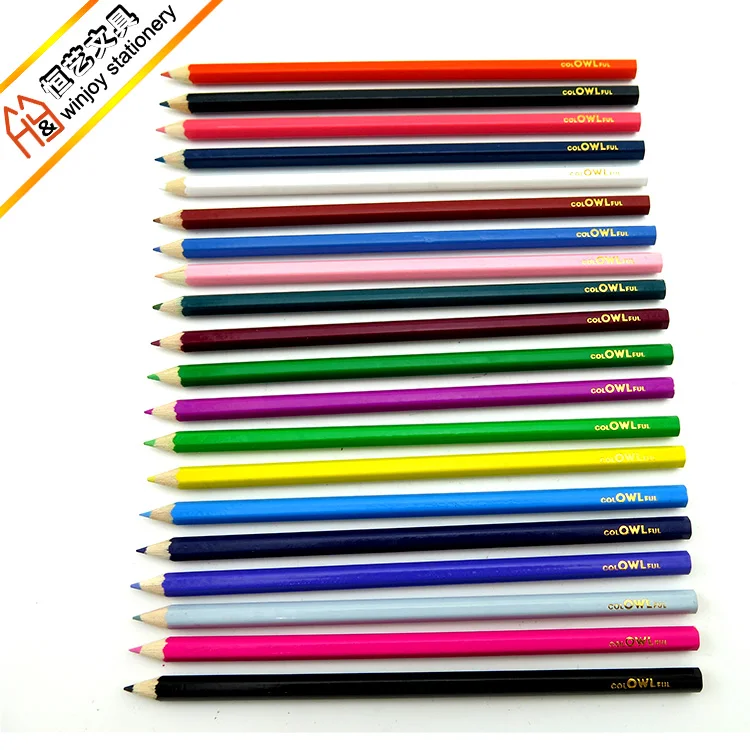 Custom Cheap 24 Color Pencil Set,Wooden Drawing Color Pencil Pack In ...