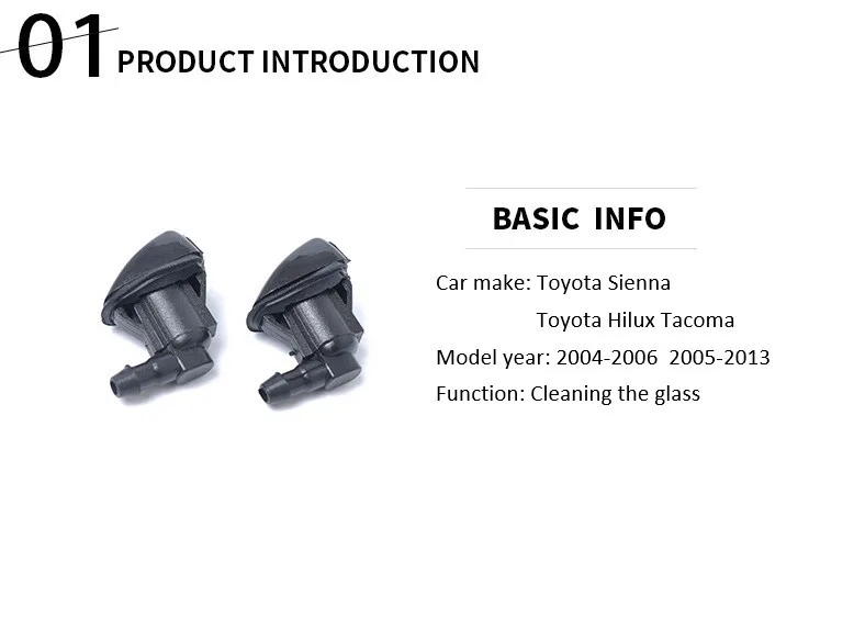 Competitive Price A Pair Windshield Wiper Spray Jet Washer Nozzle ...