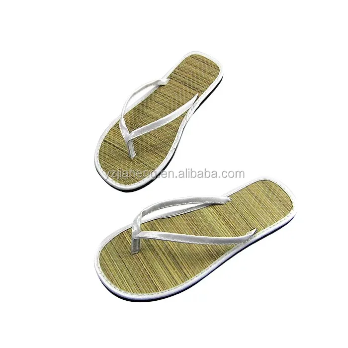 Woman Straw Bamboo Flip Flops Summer Slipper Sandals - Buy Woman ...