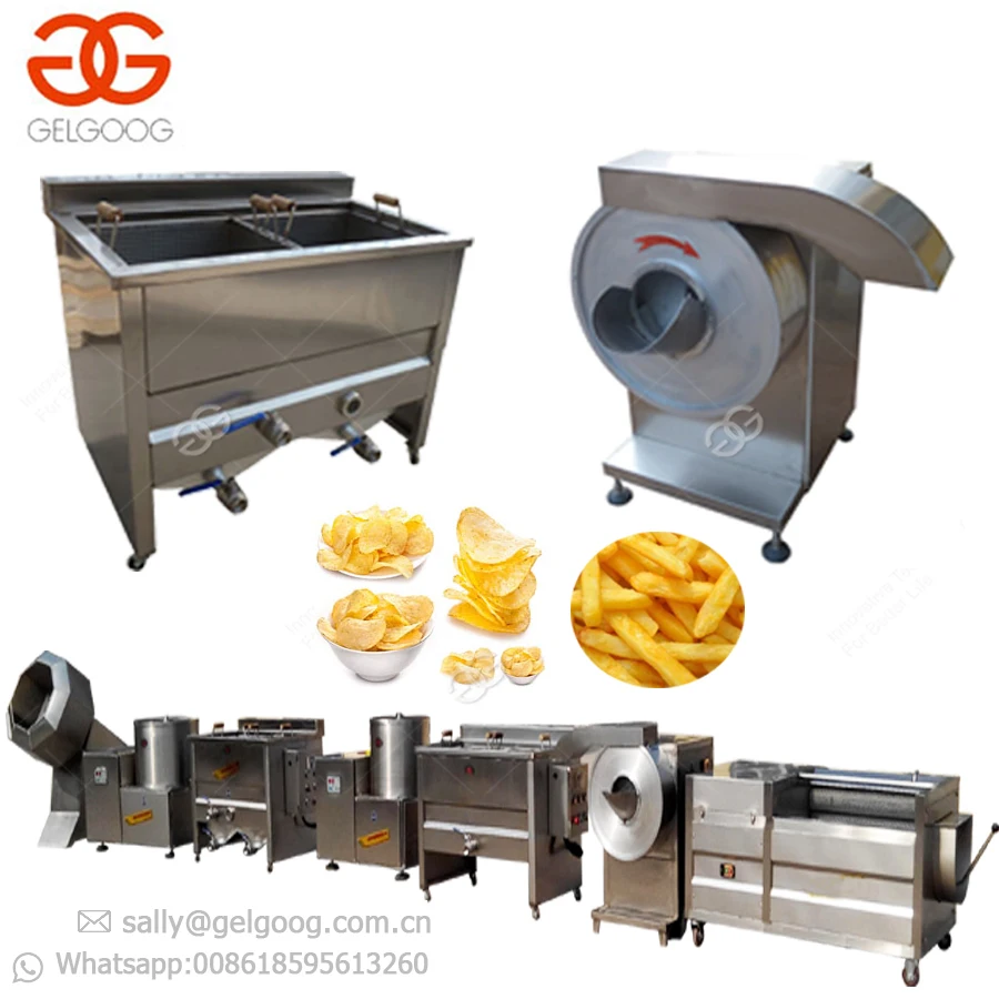 Small Scale Potato Crisp French Fries Maker Machine Finger Potato Chips ...