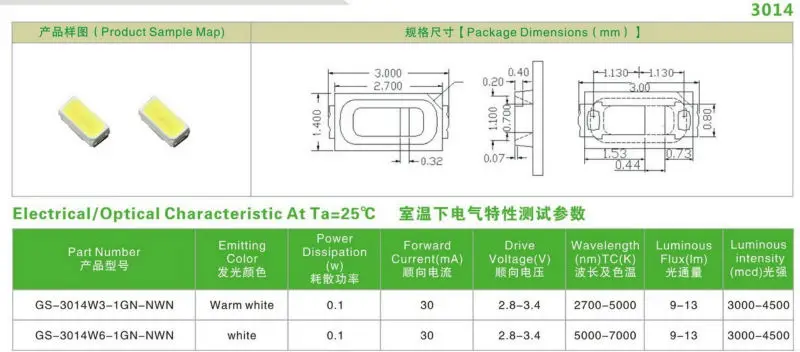 5050 Smd Led Datasheet (epistar Chips Inside) - Buy 5050 Smd Led ...