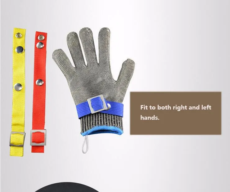 Stainless Steel Wire Mesh Work Gloves Metal Handling Gloves Saw Proof ...