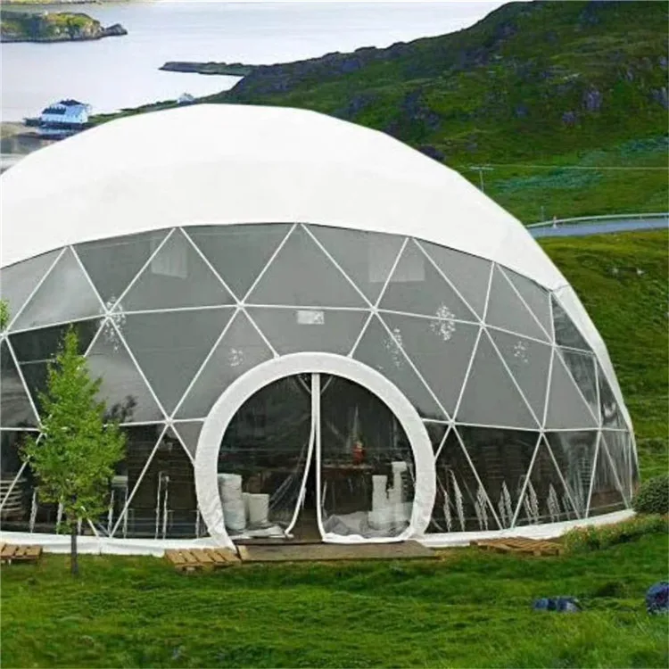 Big Large Geo White Transparent Clear PVC Glass Soundproof Dome Tent