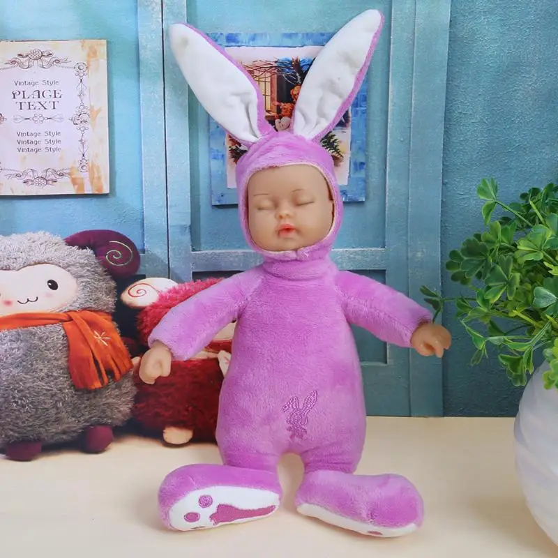 25cm Rabbit Stuffed Baby Doll Kids Plush Toy Children Simulated Babies ...