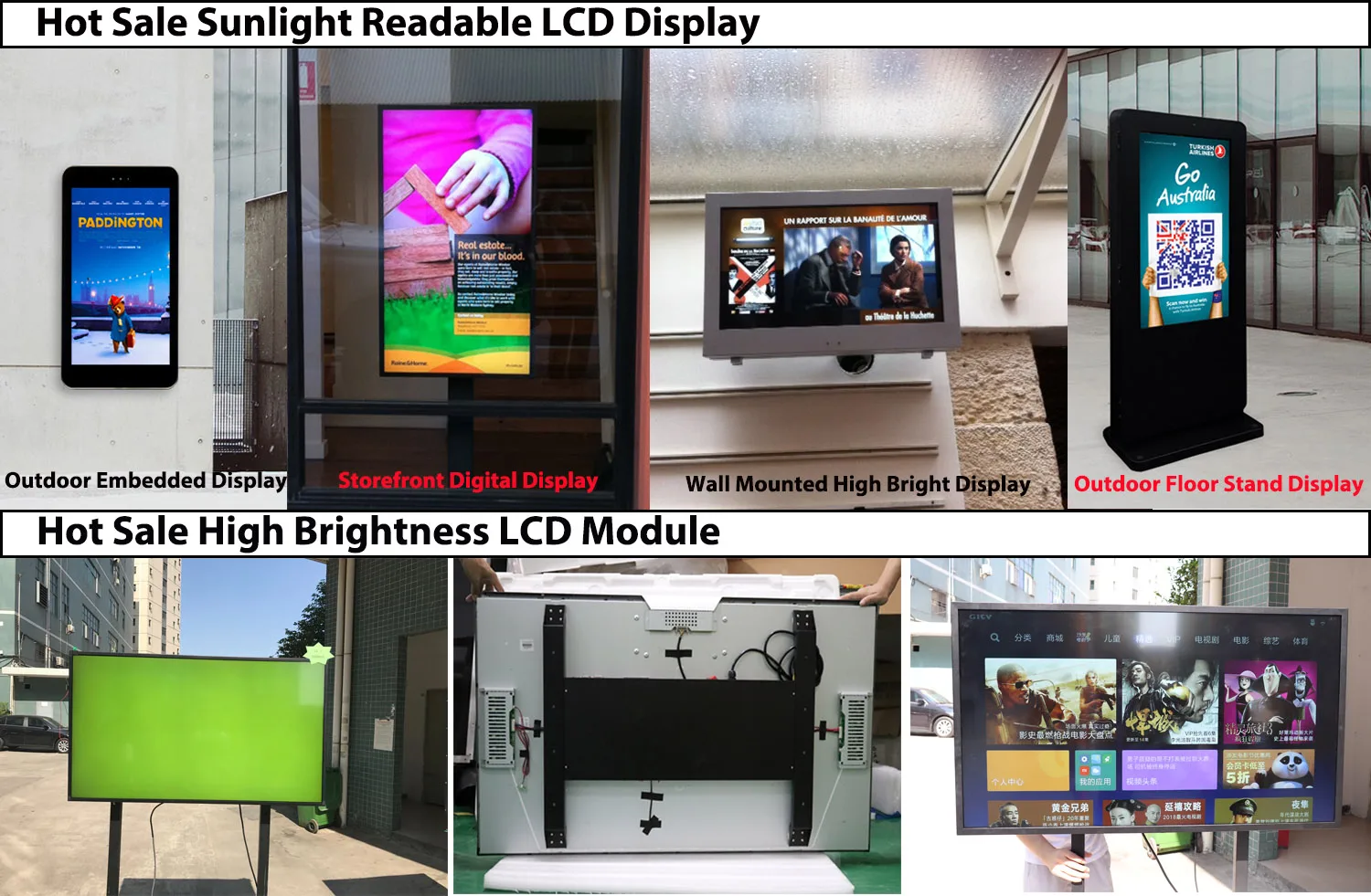 Digital Window Signage Led Screen Storefront Lcd Display 55'' 3000nits ...