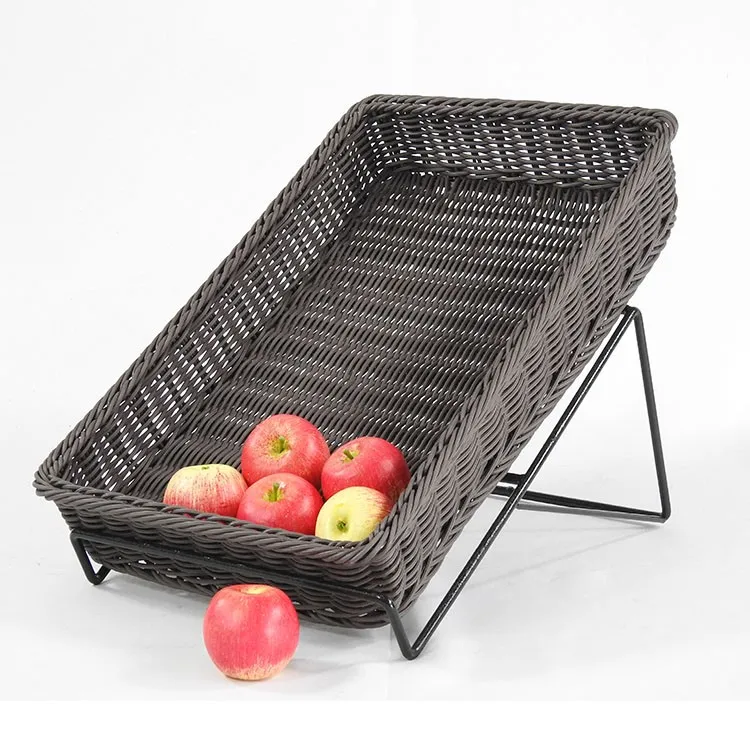 Large Supermarket Wicker Fruit And Vegetable Display Basket With A Lid ...