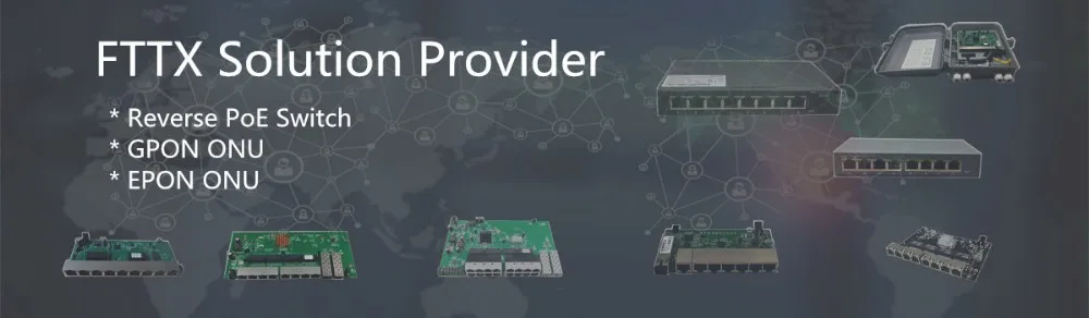 GXCOM GPON ONT 8 Ports - Fast Ethernet FTTX Solution
