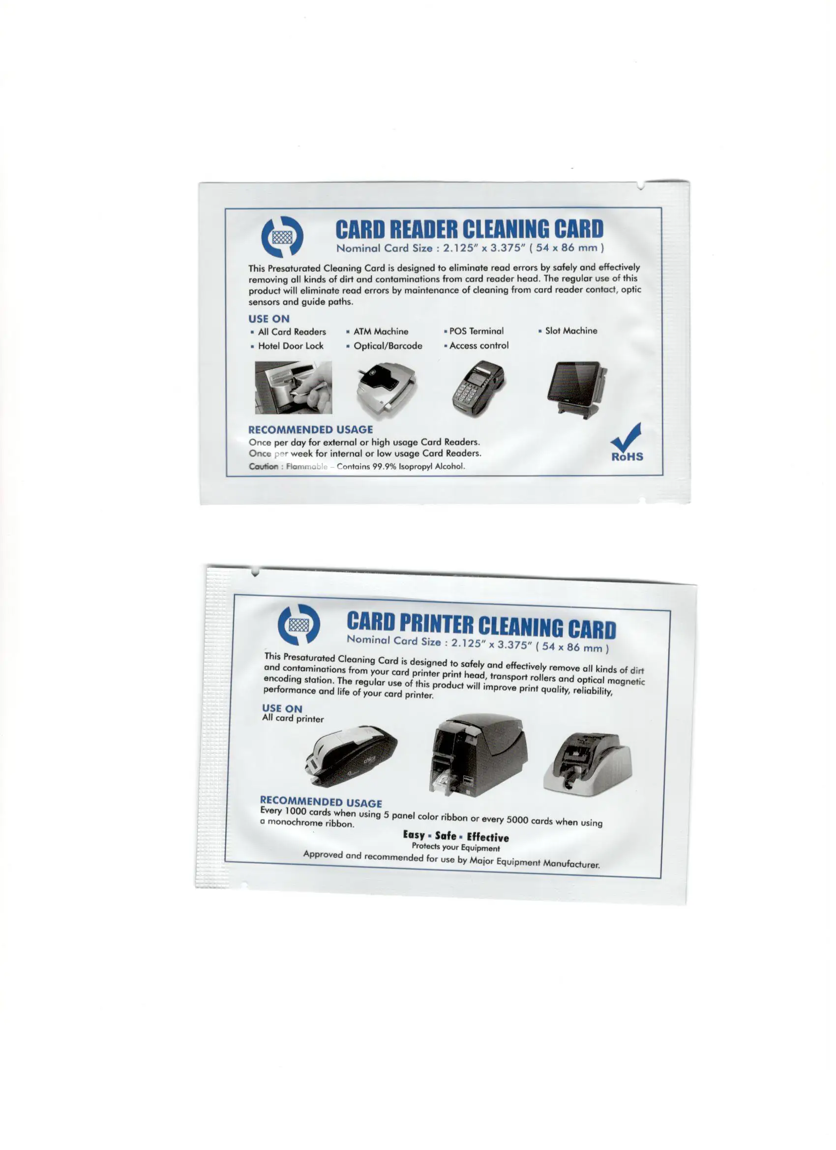 25 Credit Card Magnetic MSR Head Cleaner Cleaning Cards