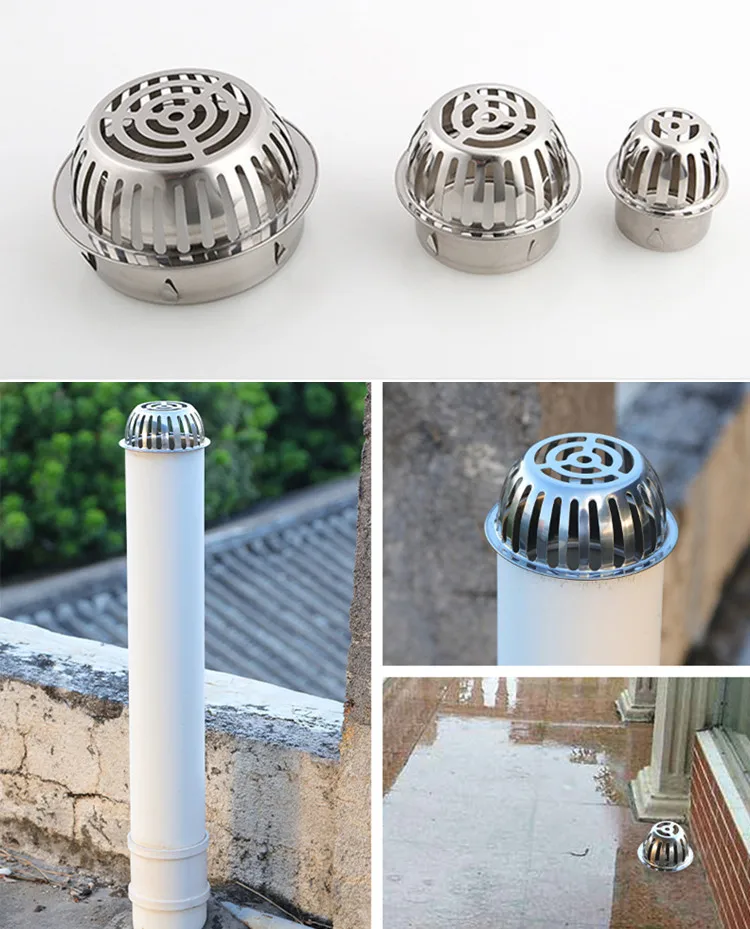 Polished Stainless Steel Roof Drain with Dome – 3, 4, & 5 Inch Sizes ...