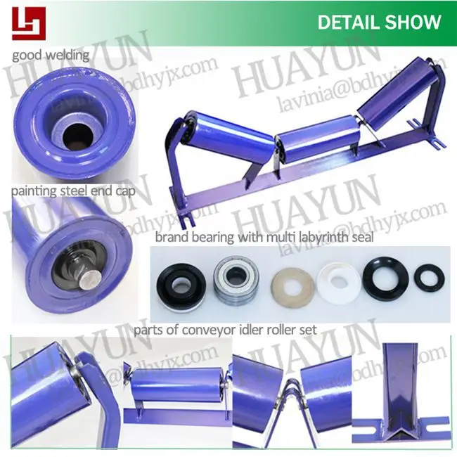 6 Inch Dia Troughing Carry Roller Set Conveyor Roller Bracket Idler for Conveyor Transport ...