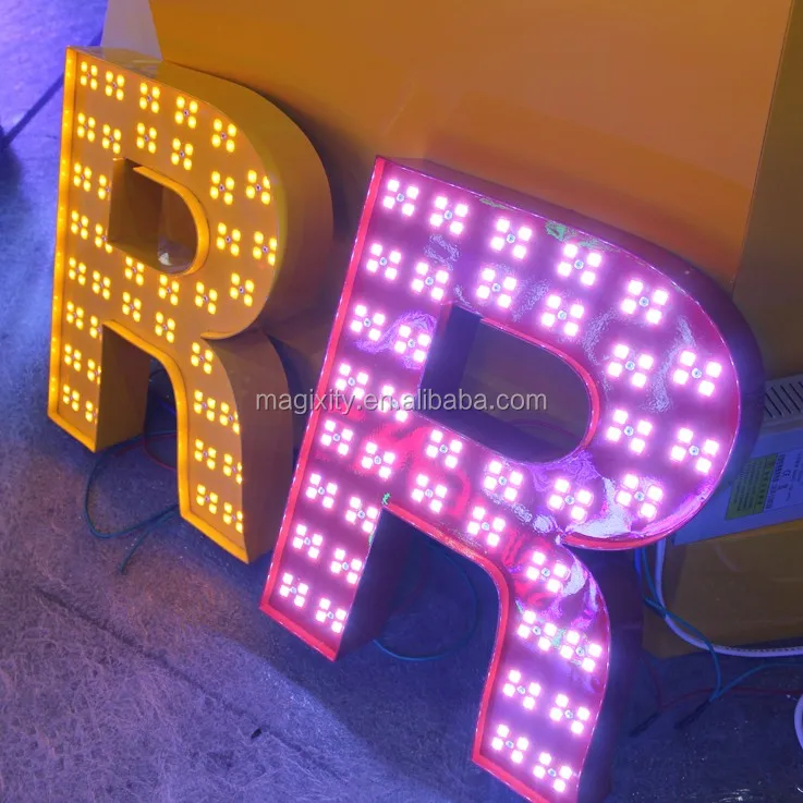 Waterproof Laser Cut Metal Light Up Logo Small Light Up Letters Lamps ...