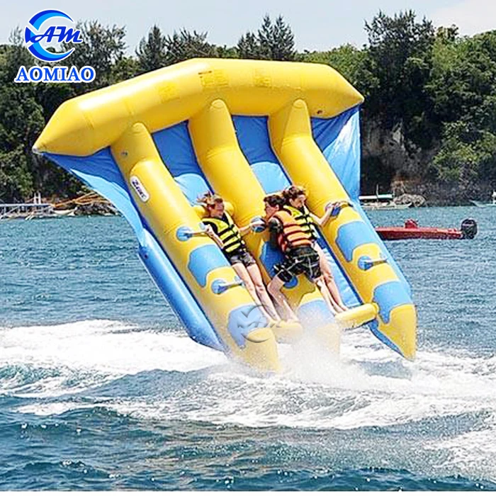 Commercial Inflatable Banana Boat Flying Fish Tube Motorized Water Toy ...