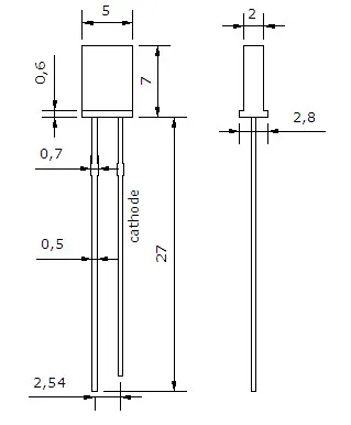 2x5x7 Led Rectangle Amber 2x5x7mm - Buy 2x5x7 Led,2x5x7 Rectangle Amber ...