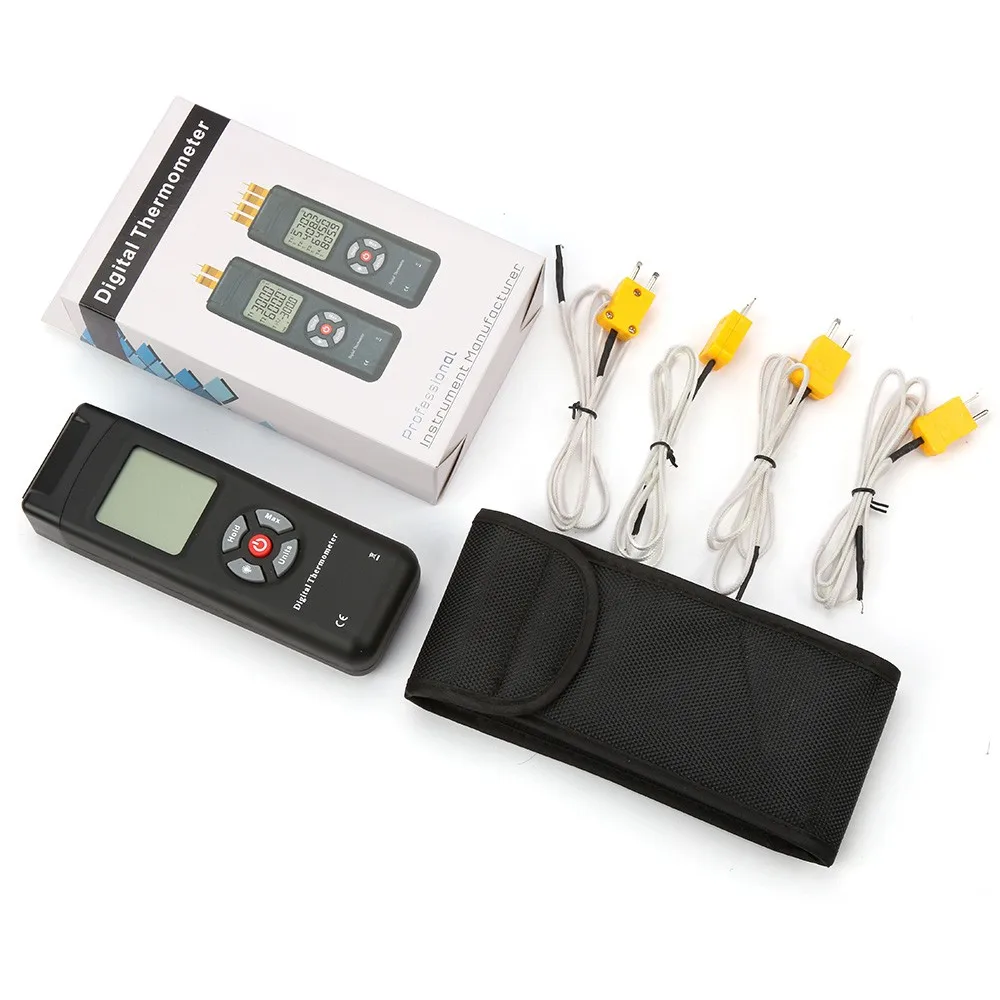 Four Channel Digital Thermometer 4 K-type Thermocouple Sensor 1350c ...