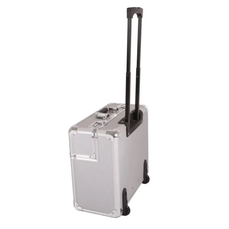 Silver Aluminium Wheeled Briefcase Travel Pilot Doctor Case| Alibaba.com