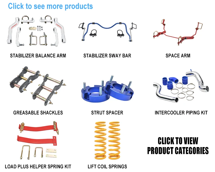 1 and 2 Inch 4x4 Rear Suspension Lift Kits for Hilux Revo