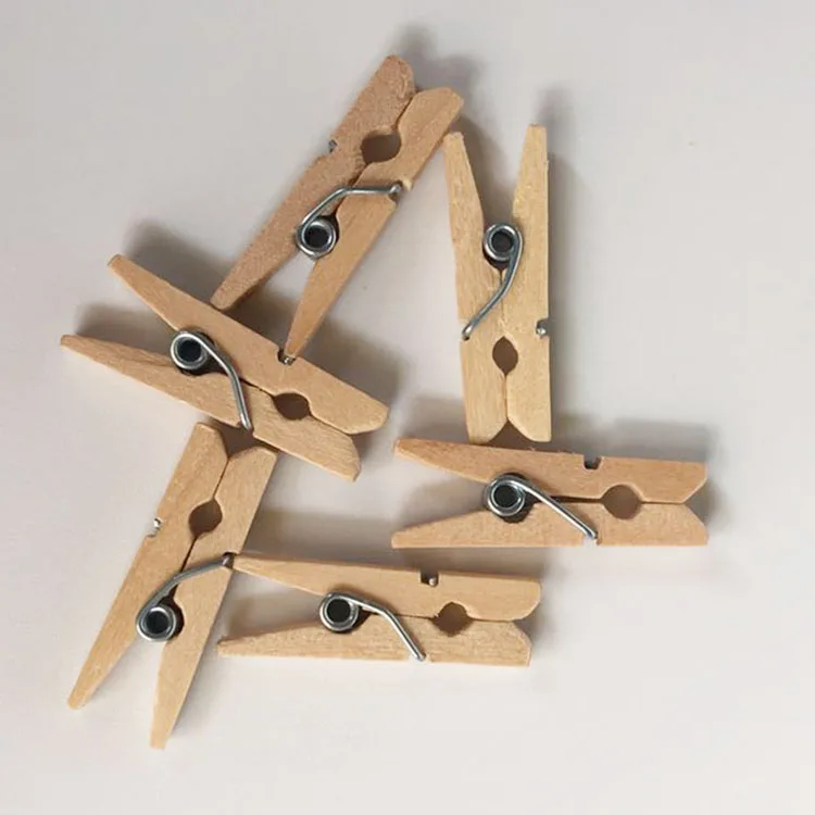 36pcs Mini Wooden Clips with Jute - Natural & Versatile