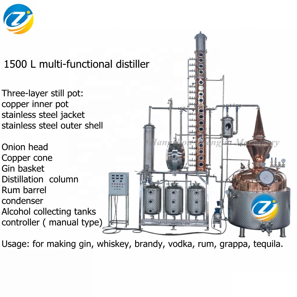 800l Destillering Reflux Copper Alcohol Distiller Fractional ...