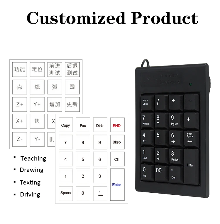 17/18/19 Keys Black Color Mini Wired Atm Pos Keyboard Usb For Desktop ...