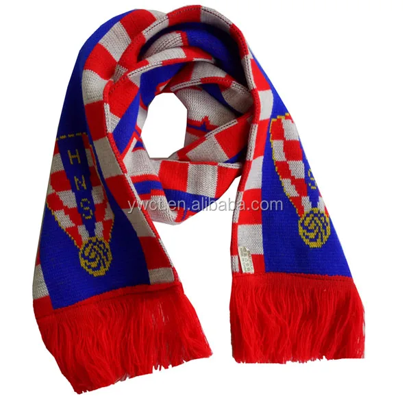 Yiwu Factory Made Croatia Knitting Football Fans Scarf - Buy Croatia ...
