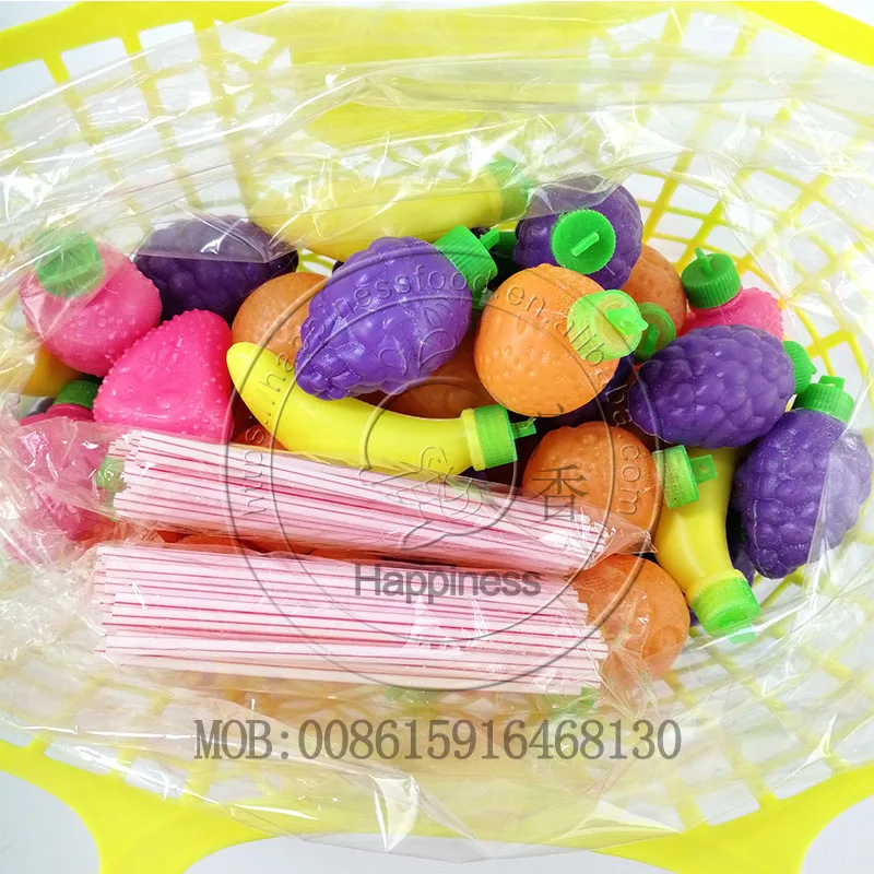 Multi-Colored Fruit Shape Powder Candy with Yellow Hand Basket| Alibaba.com