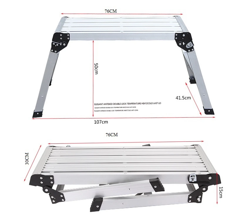 Working Platform Ladder Bench Aluminium Material Ladder Folding Design ...