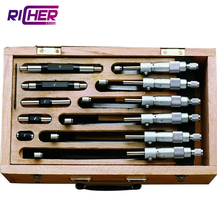Outside Micrometer Set with Wooden Box - Precision Tools