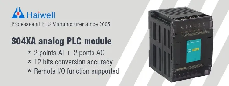 Haiwell S04XA PLC Expansion Analog IO Module with RS485 Port