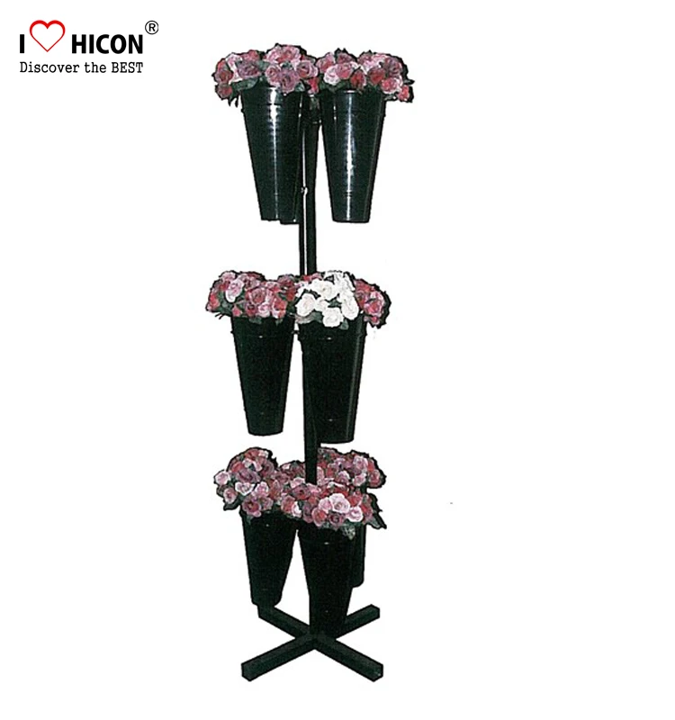 Great Savings 9 Pot Floor Standing Metal Fresh Or Artificial Flower ...