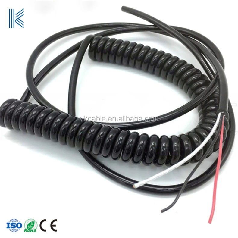 2 Core Flat 0.3mm2 0.5mm2 Customize Spiral Curly Electrical Cable Wire ...