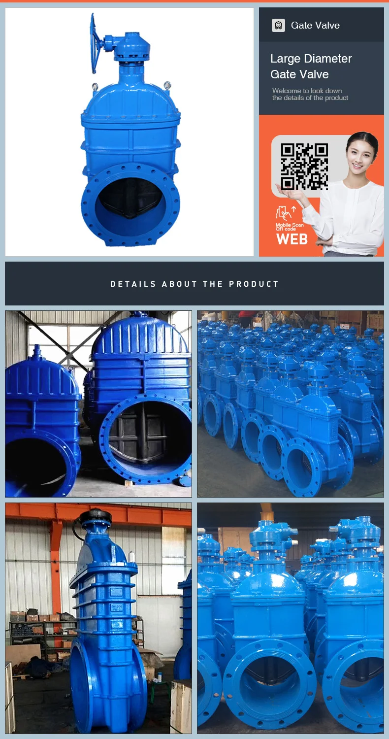 36 inch Large Diameter Double Flanged Flexible Wedge Gate Valve ...