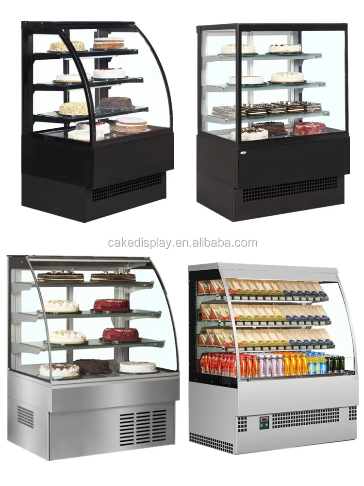 New Design Flat Glass Table Top Cake Chiller Display