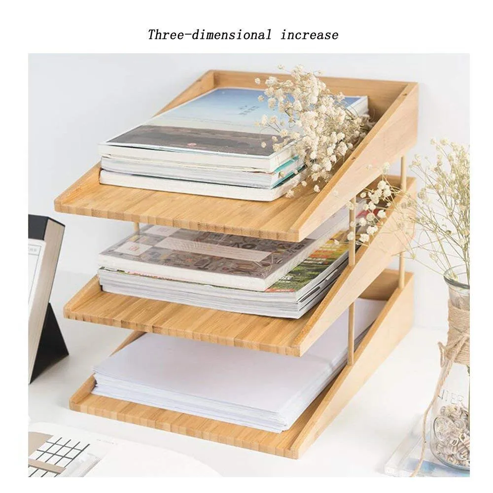 Organizer Rak Berkas Meja Bambu | Sempurna Untuk Merapikan Dokumen ...